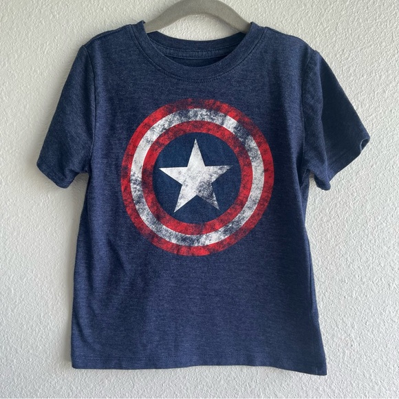 Marvel | Shirts & Tops | Marvel Captain America Distressed Shield Short ...